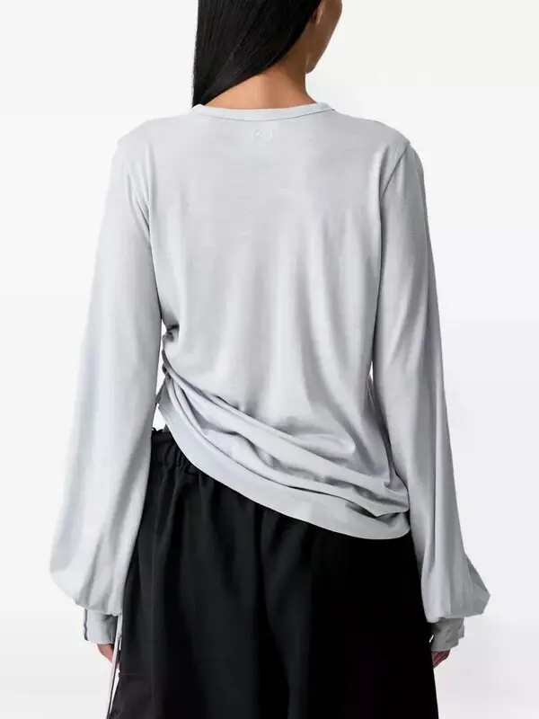 Y3 Gathered-detail Long-sleeve T-shirt
