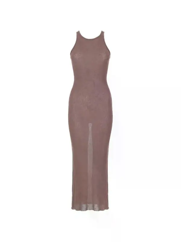 Rick Owens Ribbed-knit Racer-back Maxi Dress