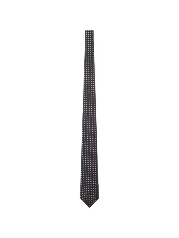 TOM FORD Geometric-pattern Silk Tie - Black