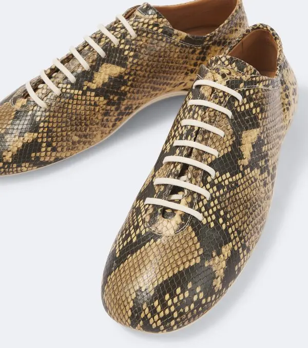 Dries Van Noten Snake-effect Leather Sneakers