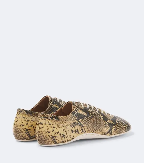 Dries Van Noten Snake-effect Leather Sneakers