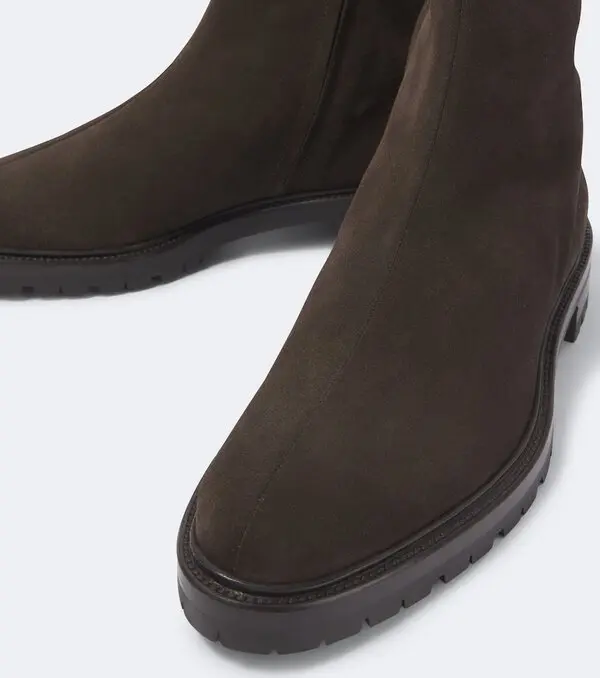THE ROW Moto Suede Ankle Boots