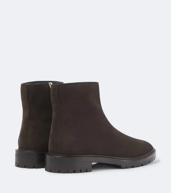 THE ROW Moto Suede Ankle Boots