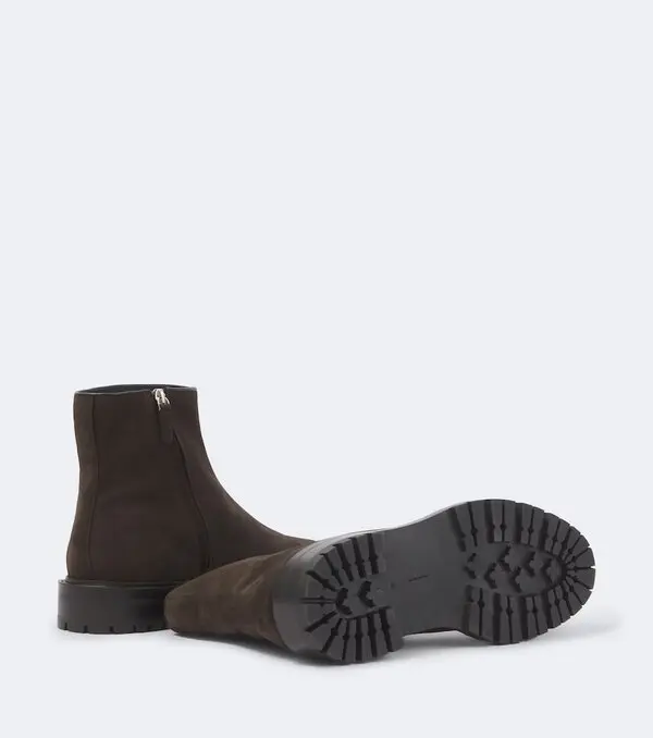 THE ROW Moto Suede Ankle Boots