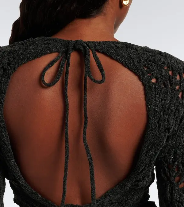 Alanui Time To Shine Crochet Open-back Top
