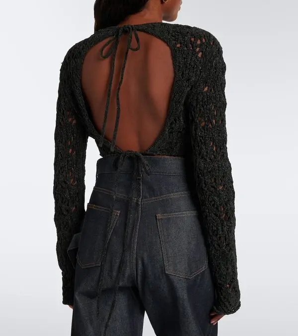 Alanui Time To Shine Crochet Open-back Top