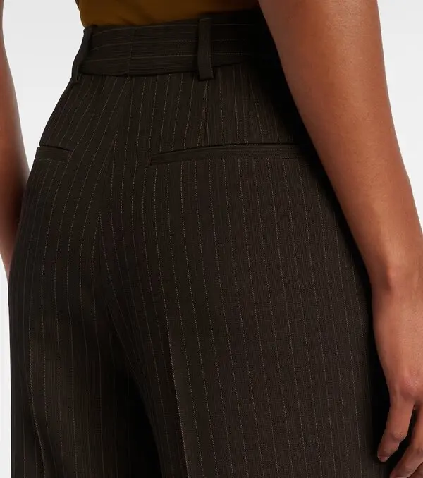 Saint Laurent Pinstripe Wool-blend Wide-leg Pants