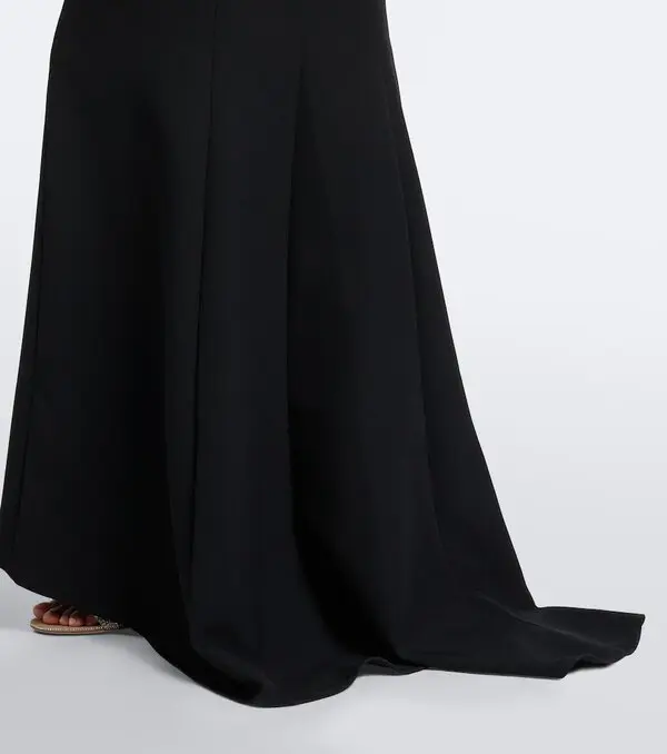 Safiyaa Lark Embellished Halterneck Crêpe Gown - Black