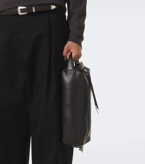LEMAIRE Care Leather Shoulder Bag - Brown