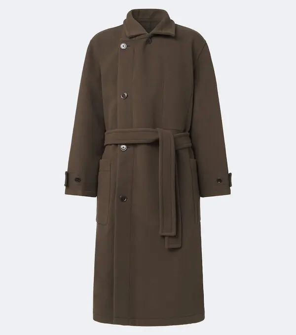 LEMAIRE Wool Wrap Coat - Brown