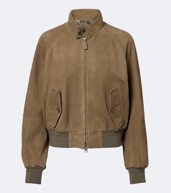 Ralph Lauren Suede Bomber Jacket - Beige