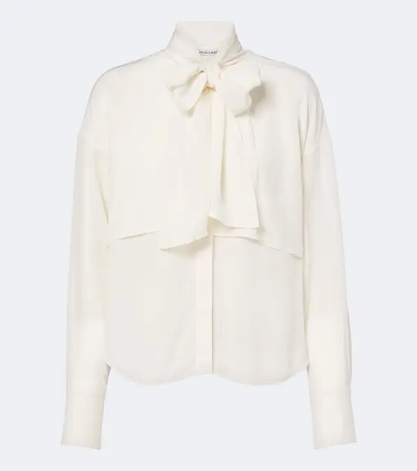 Veronica Beard Darlis Tie-neck Crêpe De Chine Blouse