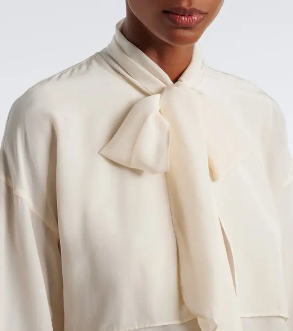 Veronica Beard Darlis Tie-neck Crêpe De Chine Blouse