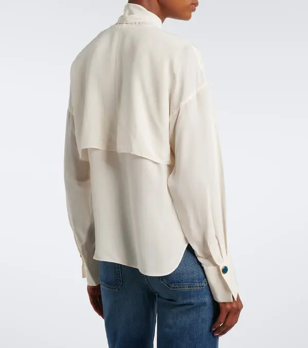 Veronica Beard Darlis Tie-neck Crêpe De Chine Blouse