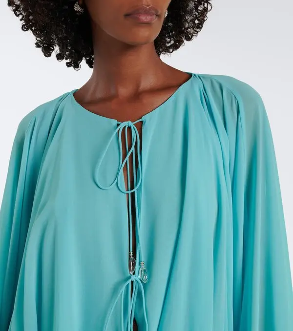 DE LA VALI Eulalia Gathered Chiffon Minidress