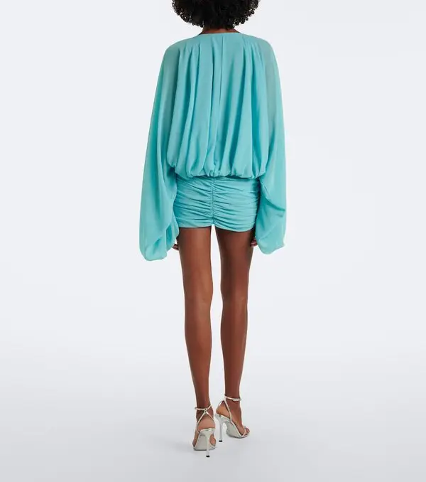 DE LA VALI Eulalia Gathered Chiffon Minidress