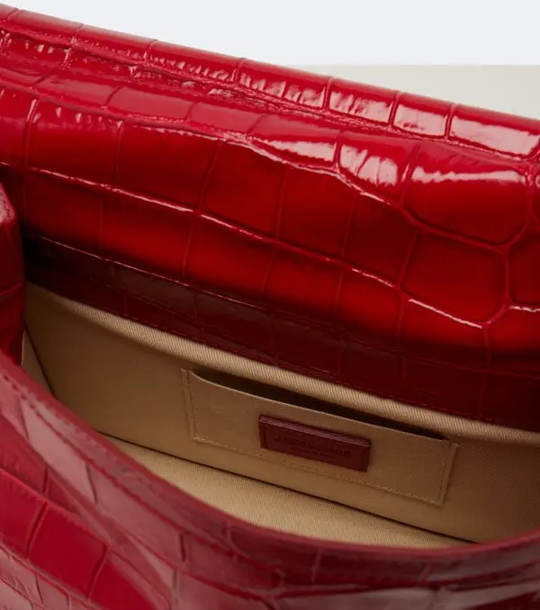 Jacquemus Rond Carré Small Croc-effect Leather Clutch