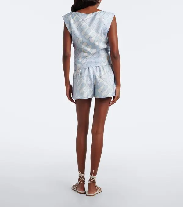 Emilio Pucci Leocorno Silk Twill Shorts