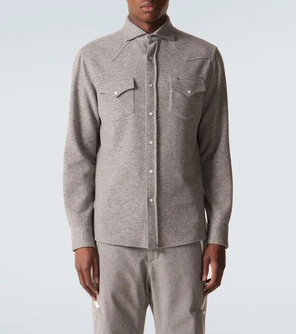 Brunello Cucinelli Cashmere And Cotton-blend Shirt