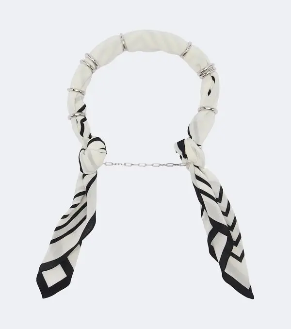 TOTEME Embellished Striped Silk Scarf