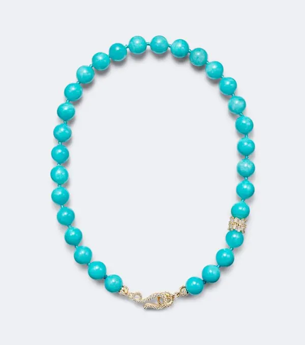 SUZANNE KALAN 18kt Necklace With Amazonites And Diamonds - Blue