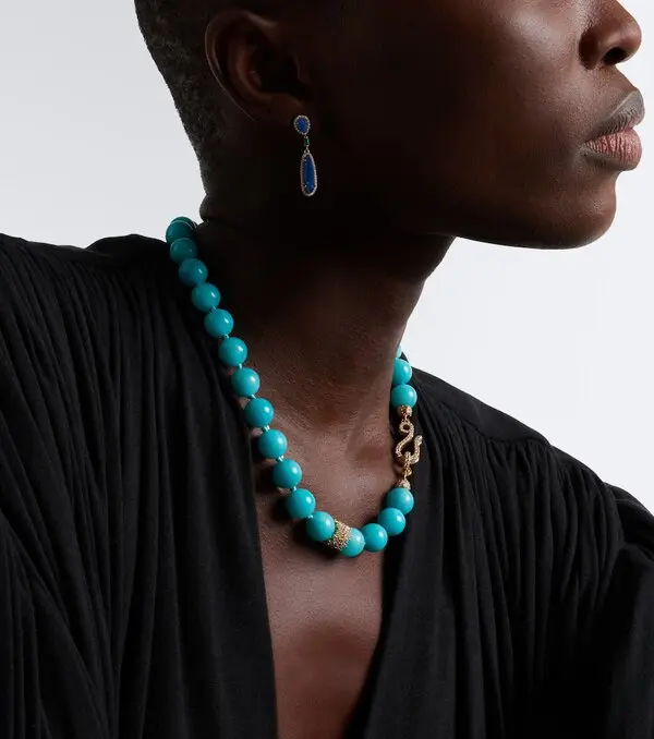 SUZANNE KALAN 18kt Necklace With Amazonites And Diamonds