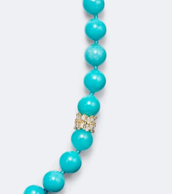 SUZANNE KALAN 18kt Necklace With Amazonites And Diamonds