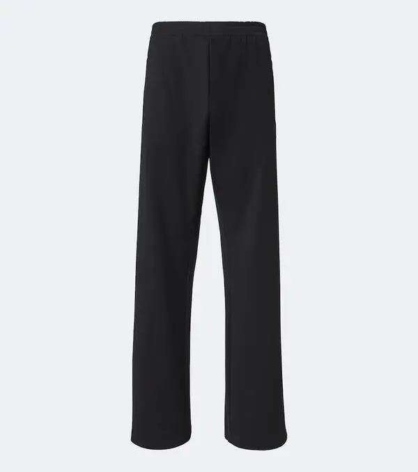 Gucci Cotton-blend Jersey Wide-leg Pants - Black