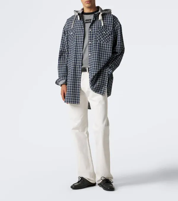 Miu Miu Checked Cotton Flannel Overshirt