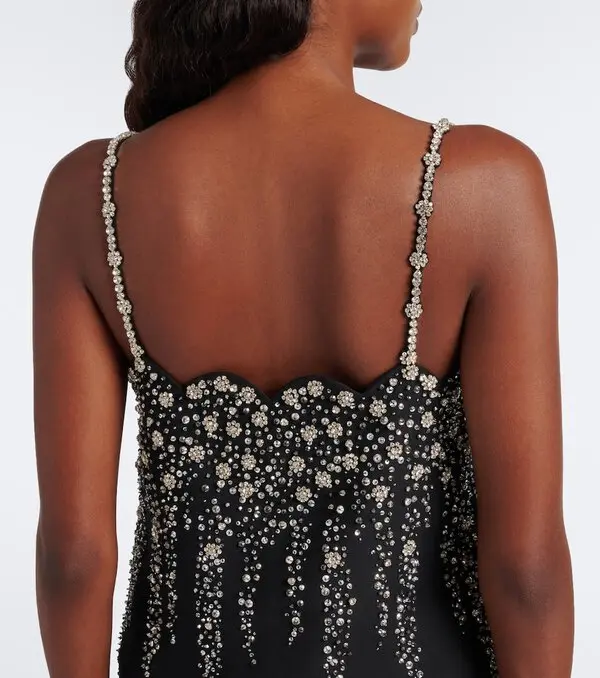 Valentino Garavani Crepe Couture Crystal-embellished Minidress