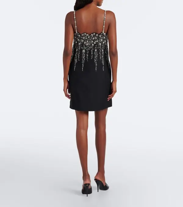Valentino Garavani Crepe Couture Crystal-embellished Minidress