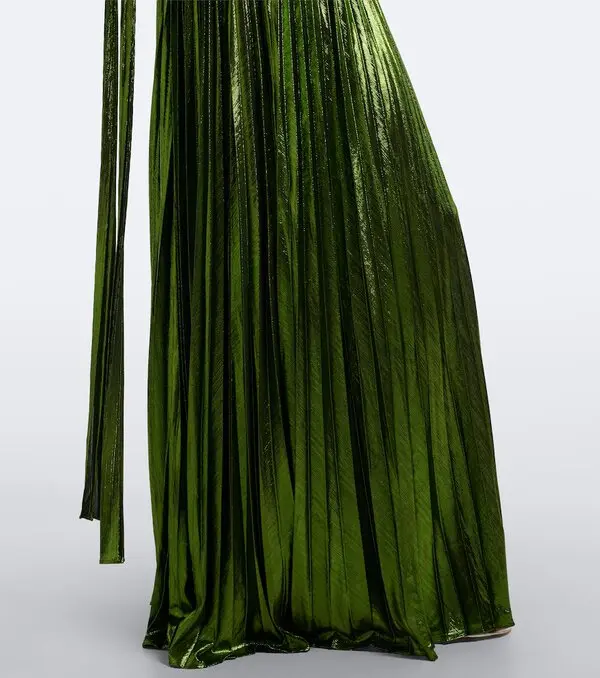 Retrofete Perindo Plissé Lamé Gown