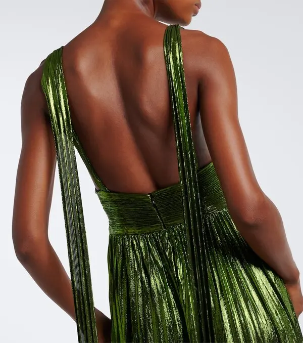 Retrofete Perindo Plissé Lamé Gown