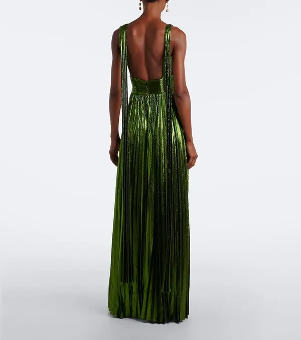 Retrofete Perindo Plissé Lamé Gown