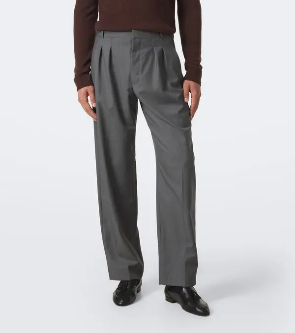 THE ROW Tavel Virgin Wool Mouliné Suit Pants