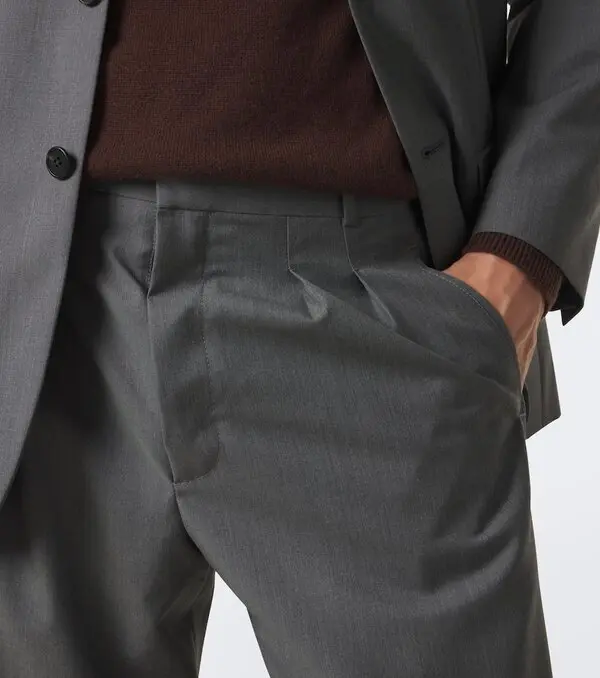 THE ROW Tavel Virgin Wool Mouliné Suit Pants