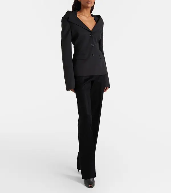 Alexander McQueen High-rise Wool Flared Pants