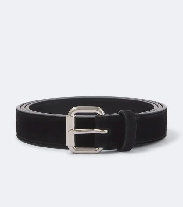 THE ROW Geo Suede Belt - Black