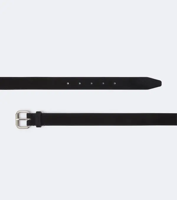 THE ROW Geo Suede Belt - Black
