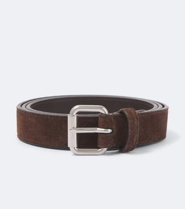 THE ROW Geo Suede Belt - Brown