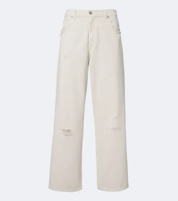 Our Legacy Vast Cut Distressed Wide-leg Jeans - Beige