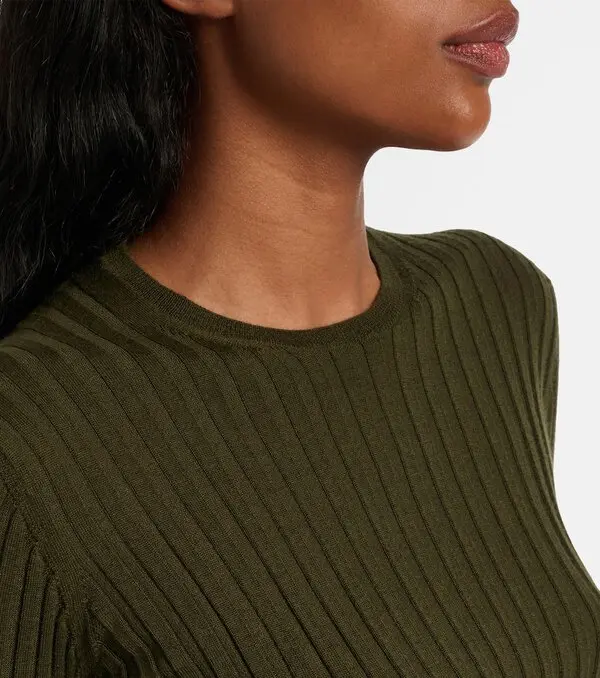 Saint Laurent Lace-trimmed Wool, Cashmere, And Silk Top