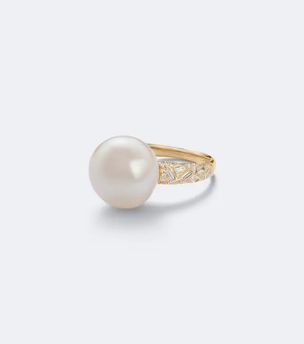 SUZANNE KALAN 18kt Ring With Pearl And Diamonds - Gold