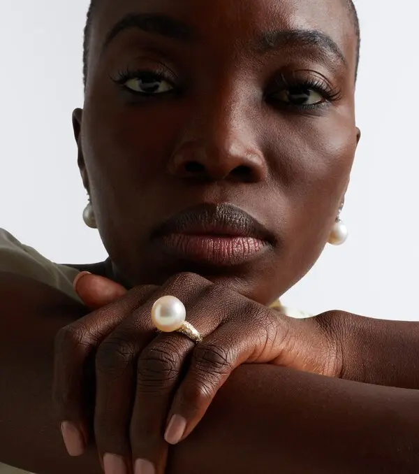 SUZANNE KALAN 18kt Ring With Pearl And Diamonds