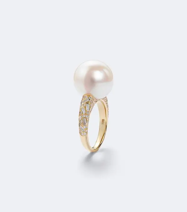 SUZANNE KALAN 18kt Ring With Pearl And Diamonds