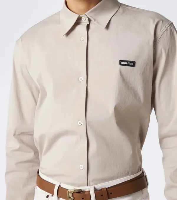 Miu Miu Cotton-blend Poplin Shirt