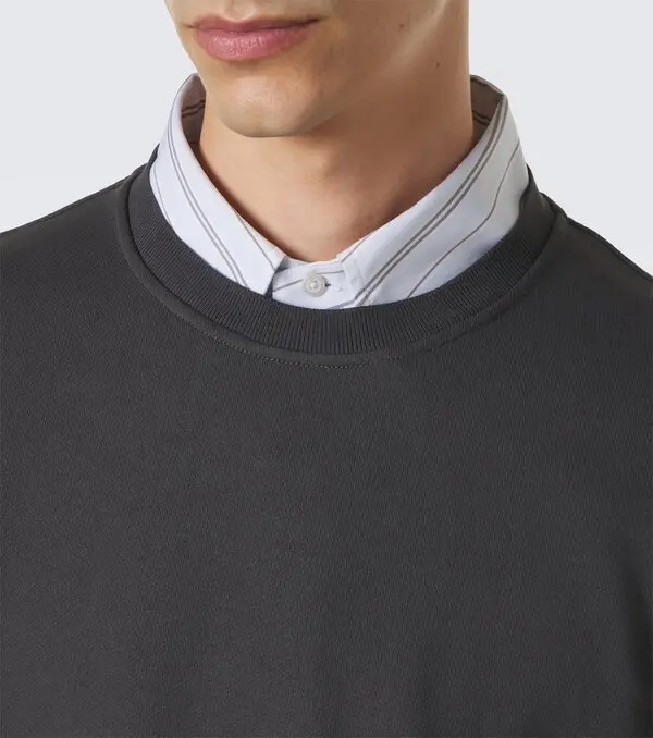 Thom Browne 4-bar Cotton Jersey Sweatshirt - Grey