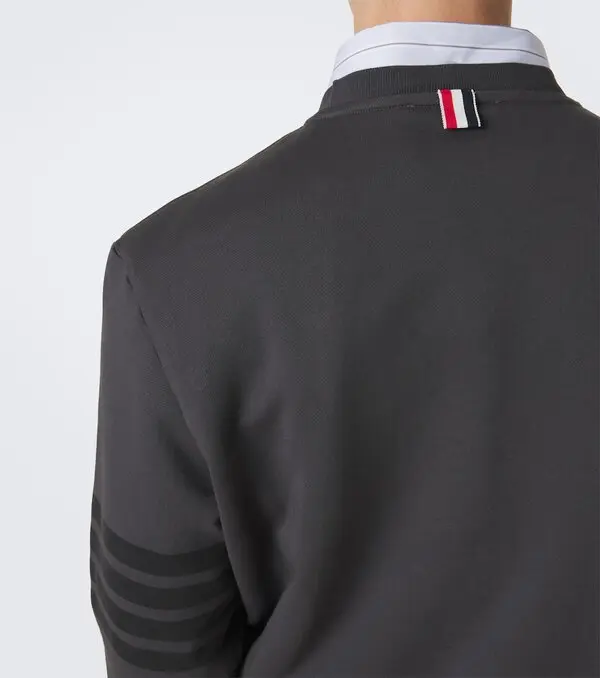 Thom Browne 4-bar Cotton Jersey Sweatshirt - Grey