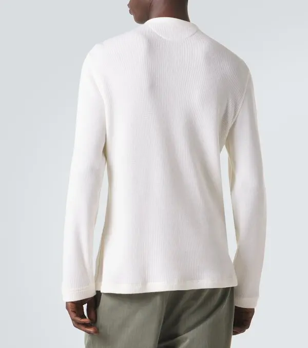 Brunello Cucinelli Cotton And Cashmere Blend Waffle-knit Henley