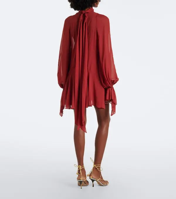 DE LA VALI Casimiro Ruffled Georgette Minidress